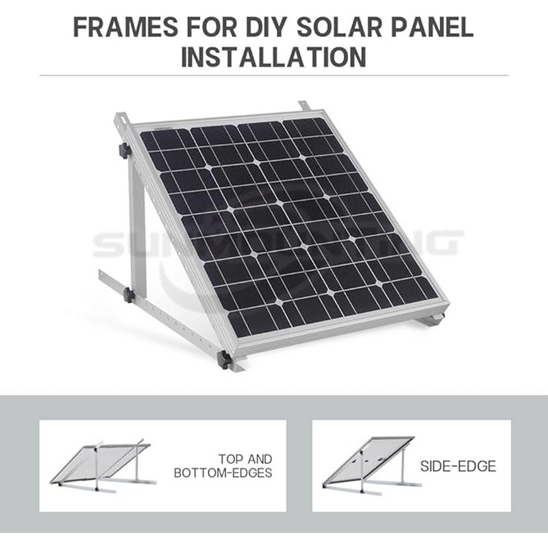 Solar Panel Mount Brackets, 16 in with Foldable Tilt Legs 0-90 ...