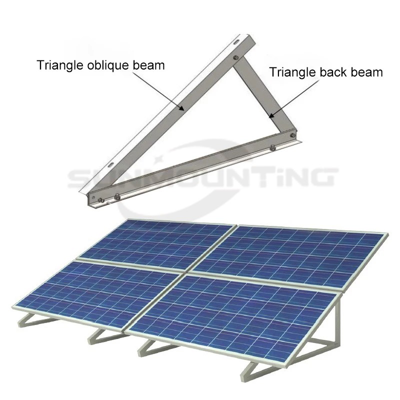 Solar Panel Mount Brackets, 16 in with Foldable Tilt Legs 0-90° Adjustable Solar Panel Tilt ...